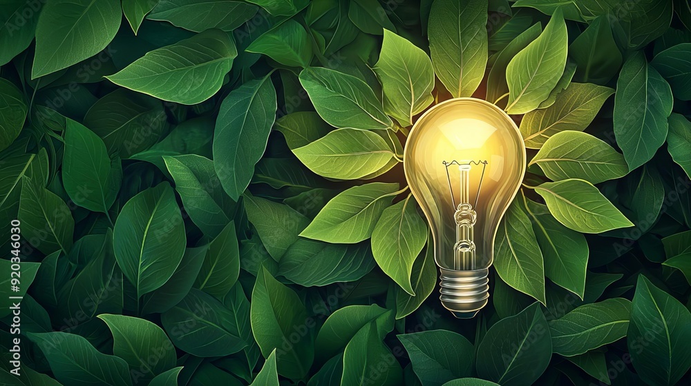 Sustainable lightbulb carbon footprint highlighted by green power ...