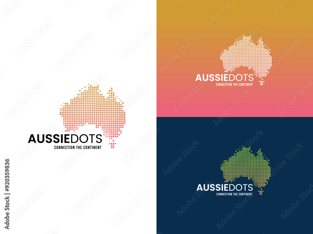 Dotted map of Australia to show connections across the continent logo ...