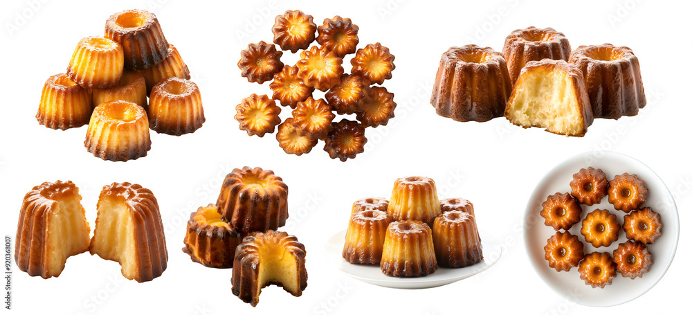 Canelé Canelés small French pastry dessert on transparent cutout, PNG ...