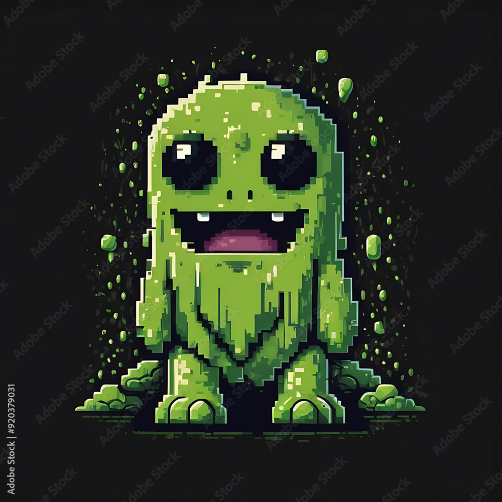 Green slime Pixel Art ,Slime Pixel Art ,Fantasy Slime Pixel Art,Slime ...