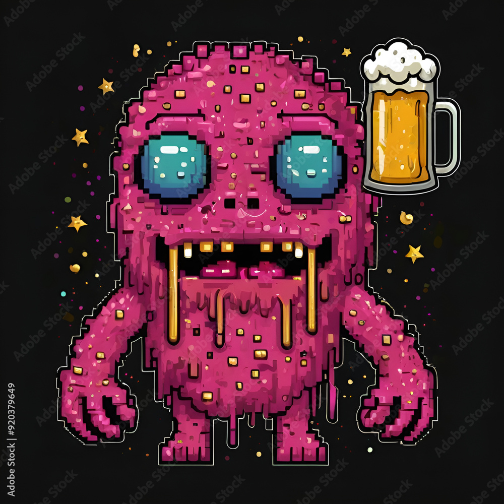 Pink slime Pixel Art ,Slime Pixel Art ,Fantasy Slime Pixel Art,Slime ...