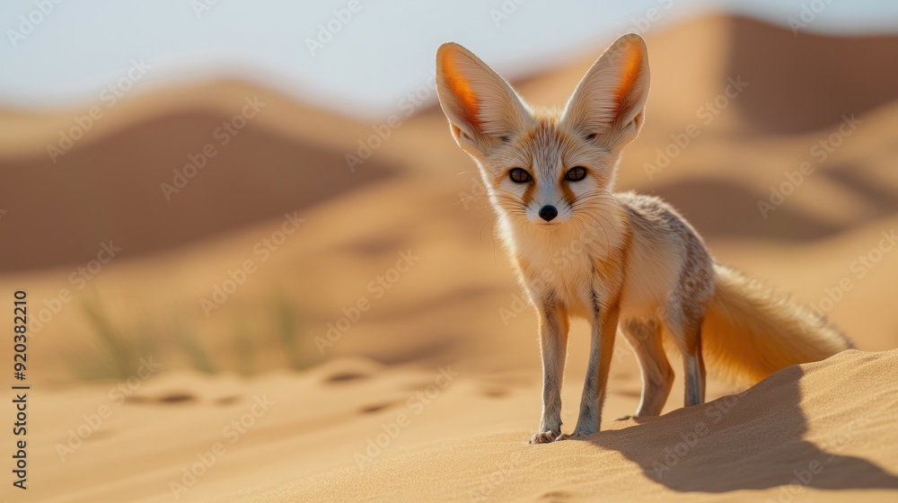 Fennec Fox in the Desert Stock Illustration | Adobe Stock