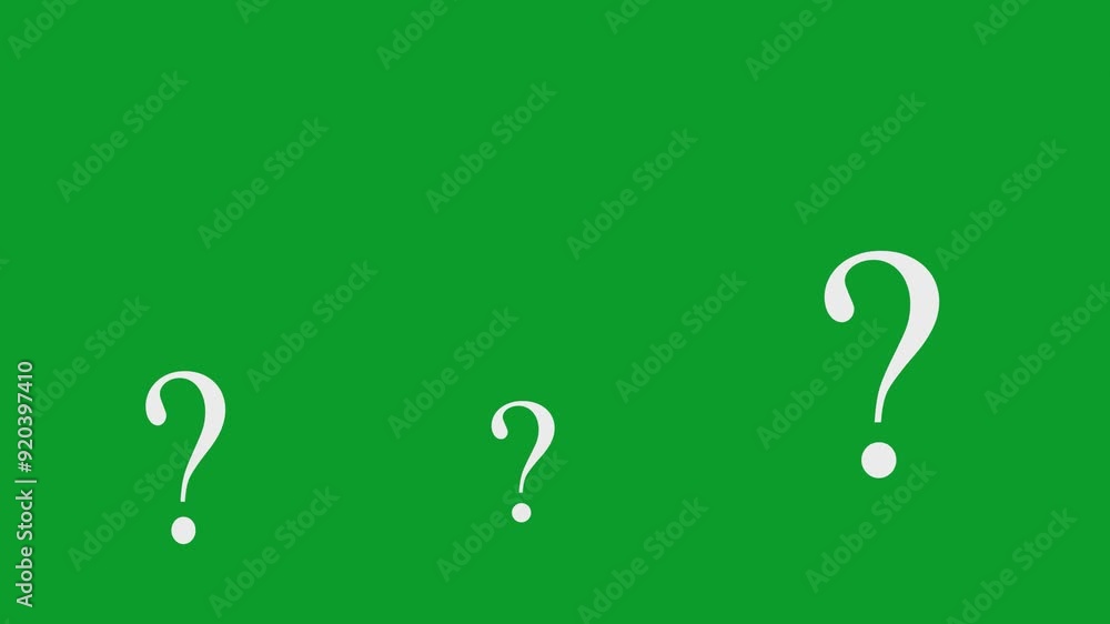 question mark animation or exclamation mark signs on green screen ...