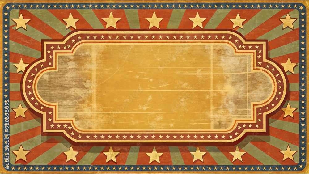 Retro-style sign template with distressed edges and a warm color ...