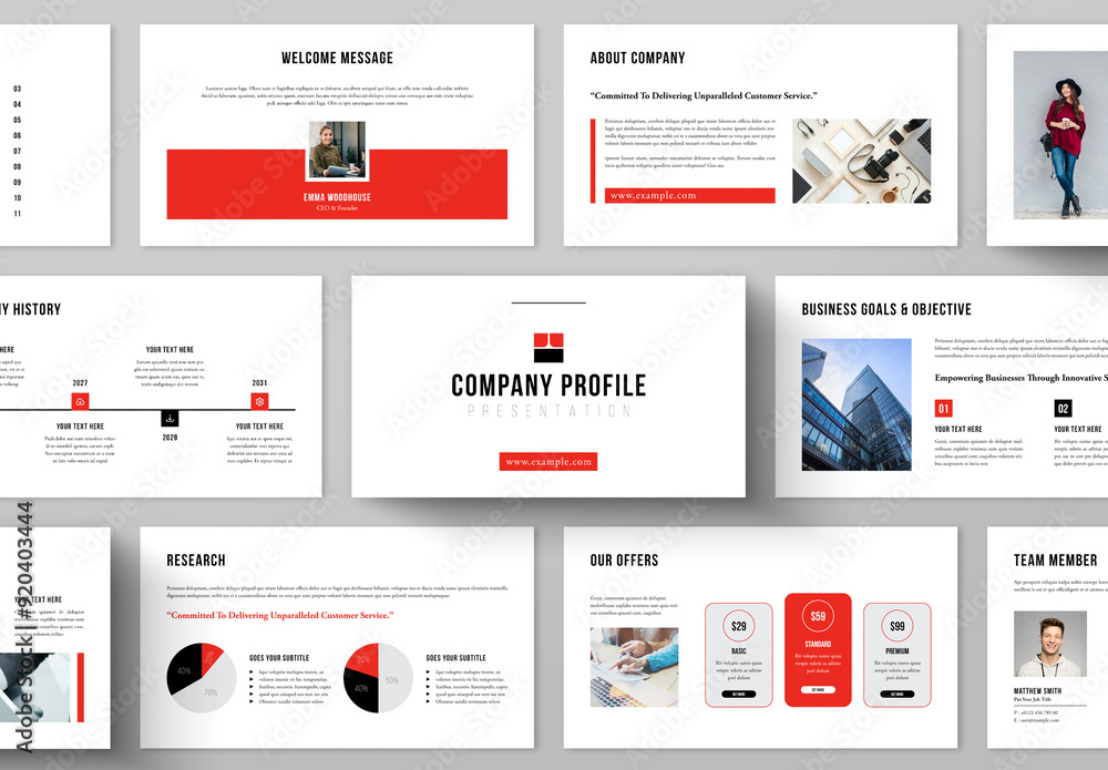 Company Profile Presentation Layout Stock Template | Adobe Stock