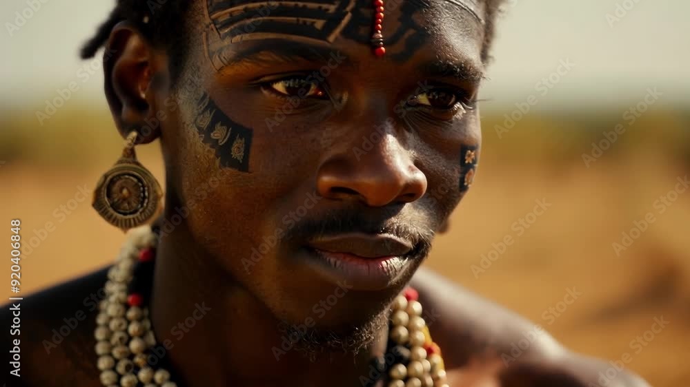 Tribal traditions The Zulu warriors face is a reflection of his tribes ...