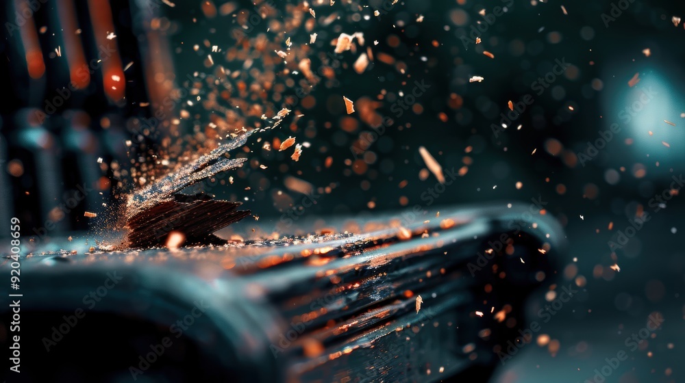 Bullet Striking a Piece of Furniture. An image of a bullet hitting a ...