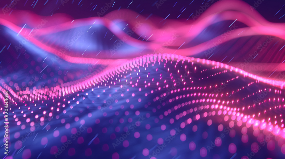 Abstract wave of sound particles Equalizer for music. Signal ...