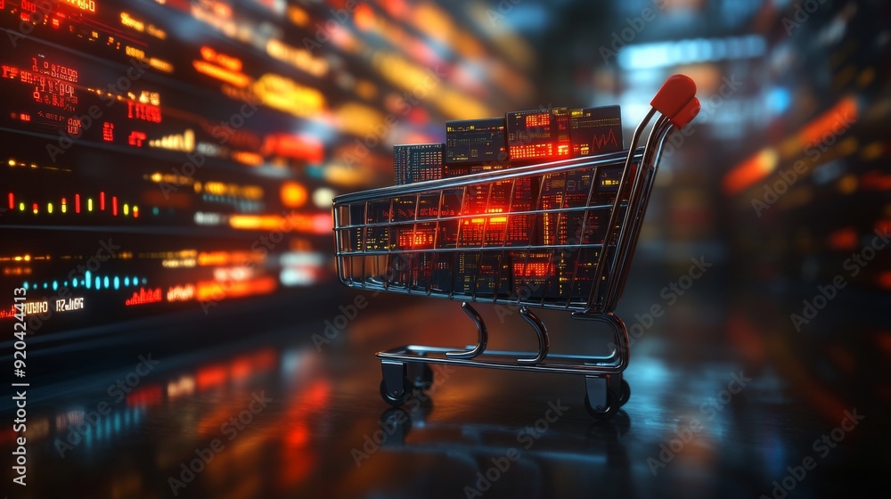 E-commerce Metrics Futuristic Background for Online Retail Analytics ...