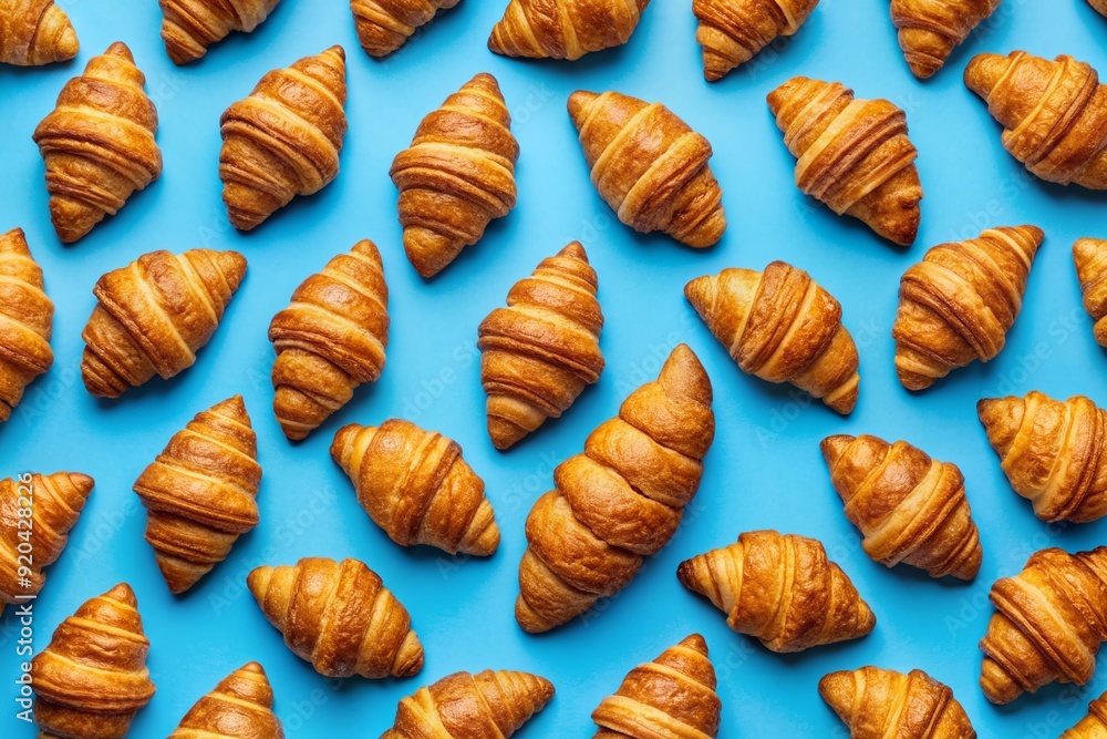 Vibrant blue background covered in a seamless repeating pattern of ...
