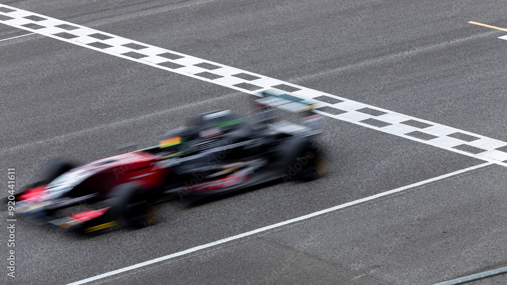 Motion blur race car racing on speed track, Car race on the ...