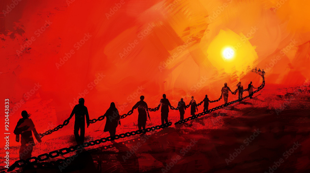 International Day for the Abolition of Slavery. Horizontal banner. Copy ...
