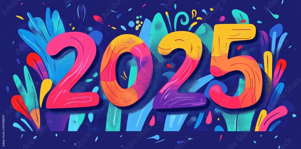 A modern design for the 2025 Happy New Year. This template was created ...