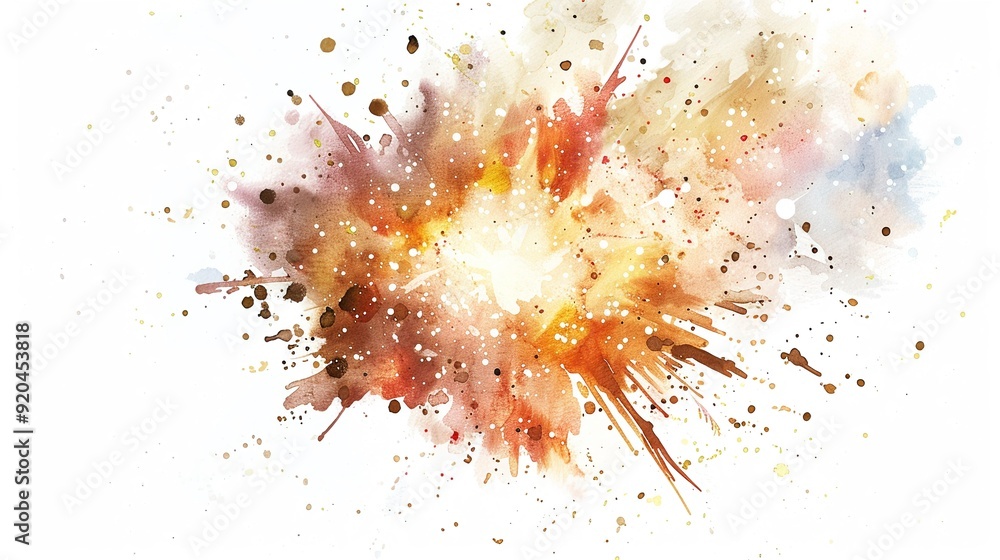 Supernova explosion in a distant galaxy,Clipart, watercolor ...