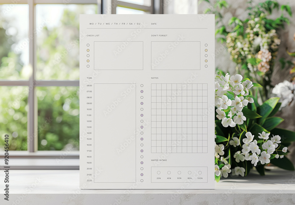 Simple Planner Layout For Weekly Tasks Stock Template | Adobe Stock