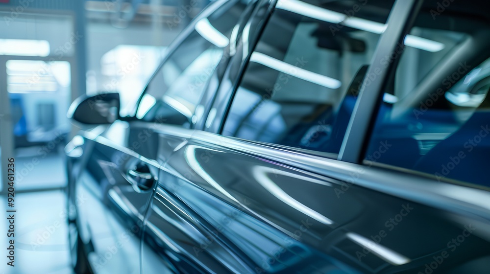 Side view of car window tint, ceramic film provides heat rejection and ...