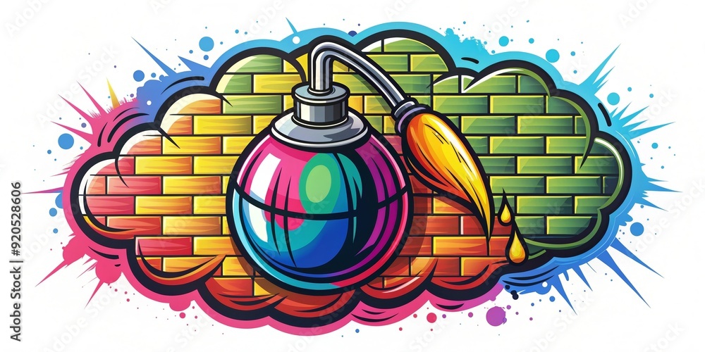 Graffiti bomb icon for street art design , graffiti, bomb, icon, black ...