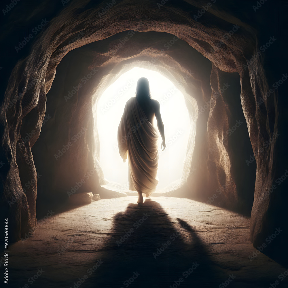 A powerful and uplifting image of the resurrected Jesus emerging from ...