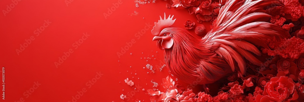 Chinese Zodiac Vibrant 3D Red Art Background for the Year of the ...