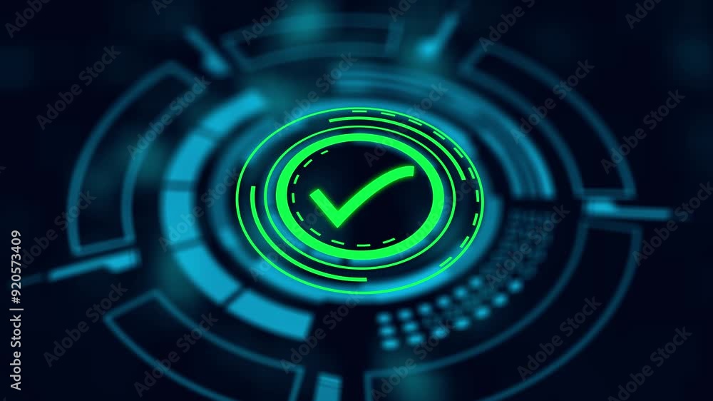 Animated check mark, done successfully, approved sign, tick icon ...