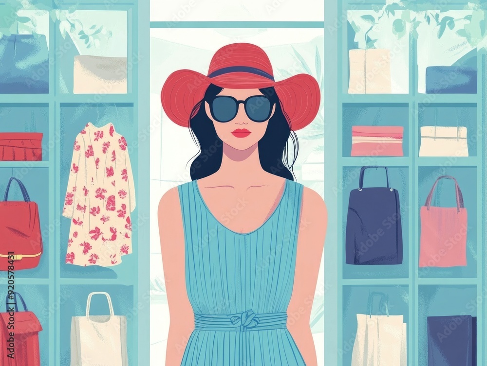 Flat design depicting retail fashion trend analysis and market research ...