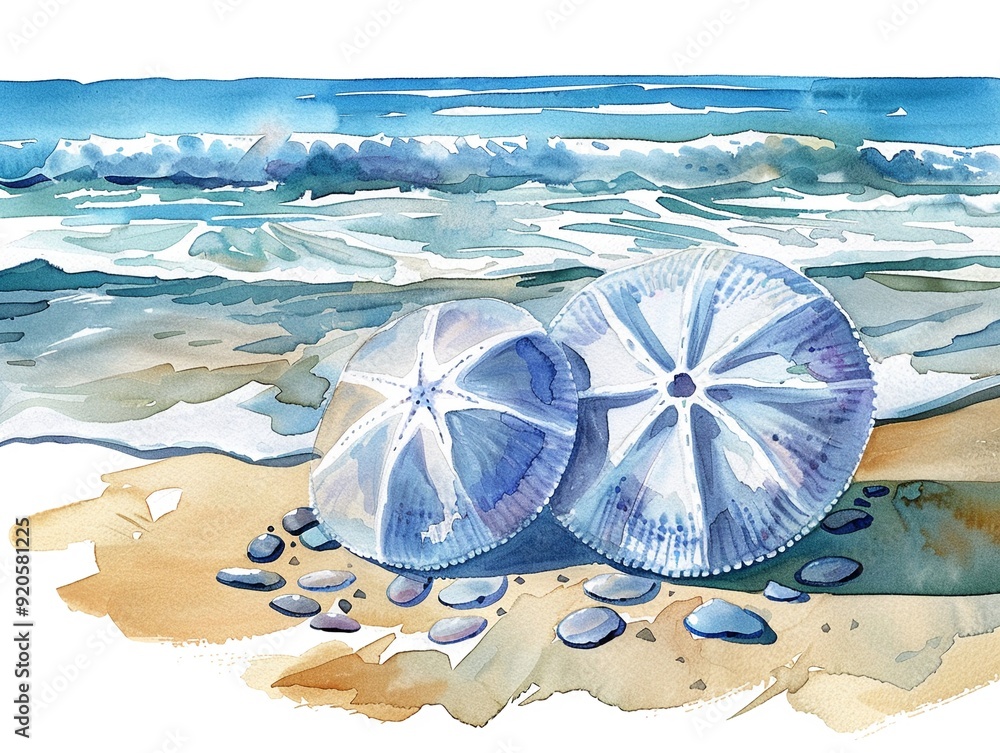 Sand dollar clipart washed up on the beach,Clipart, watercolor ...