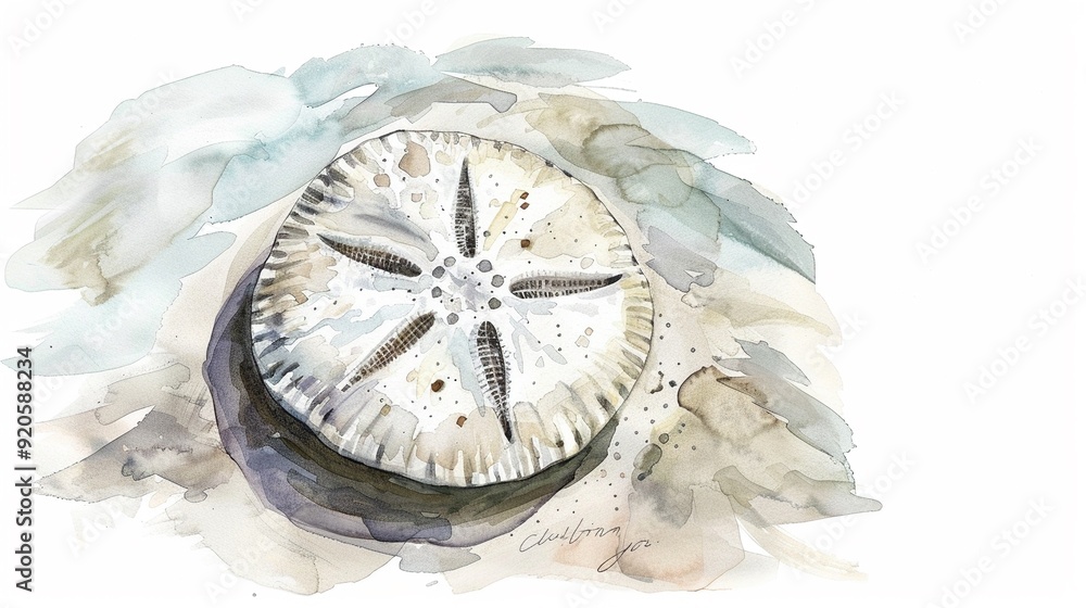 Sand dollar clipart washed up on the beach,Clipart, watercolor ...