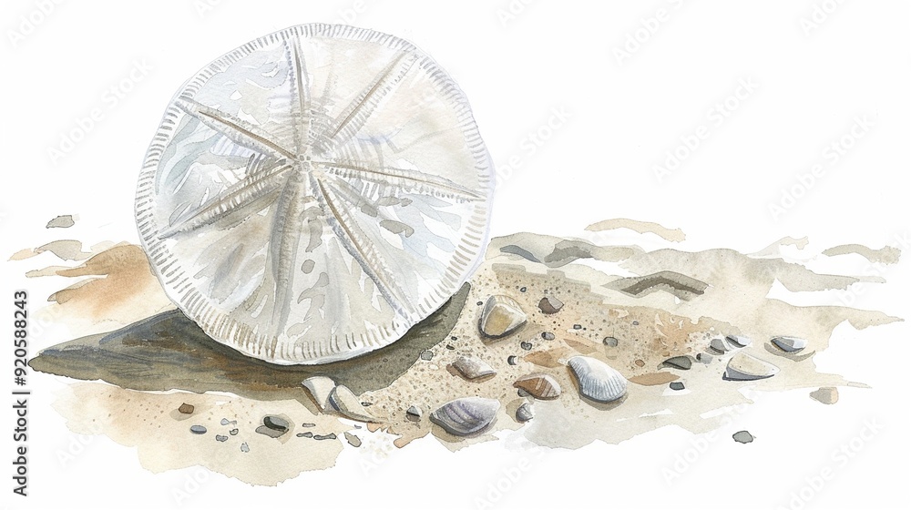 Sand dollar clipart washed up on the beach,Clipart, watercolor ...