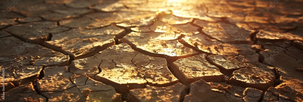 This striking image vividly depicts cracked, parched earth, effectively ...