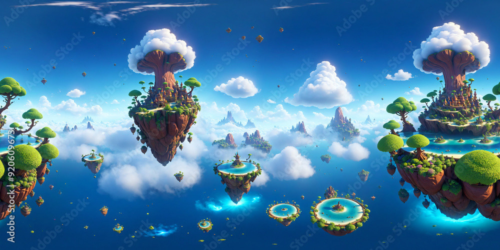 HDRI Floating Islands Equirectangular Panorama Fantasy Environment 49 ...