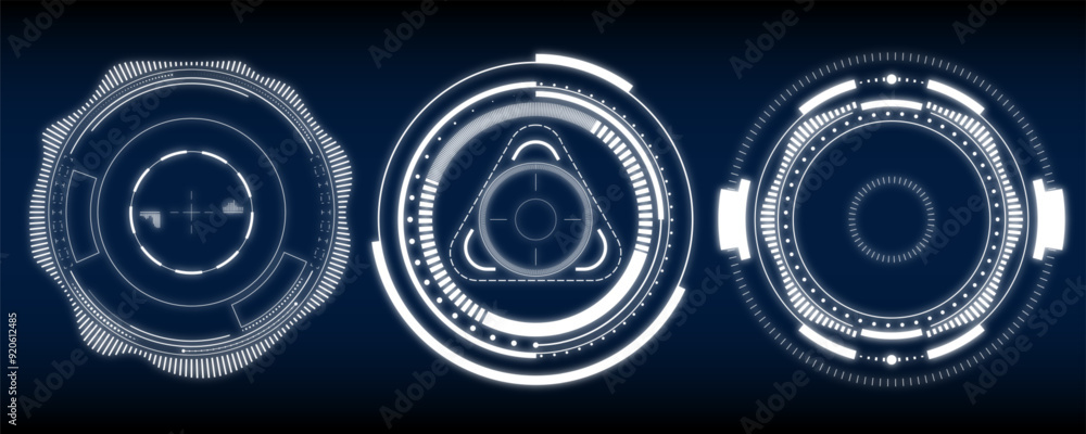 Abstract circle vector illustration, Display aiming target lock with ...