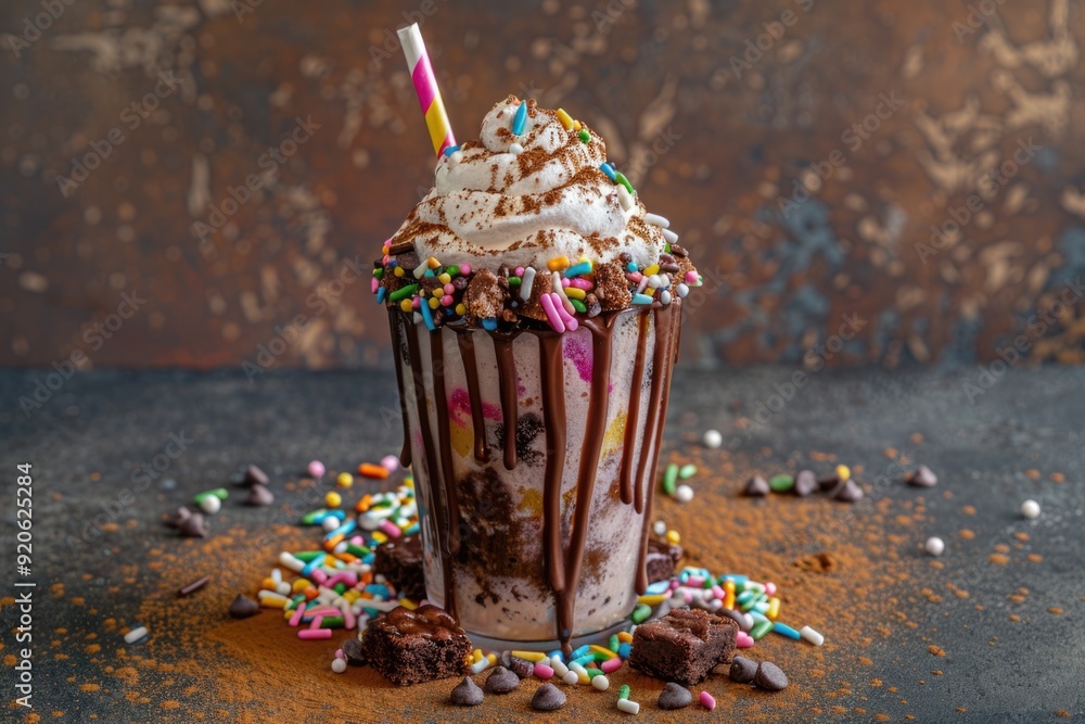 Indulgent Monster Shake with Whipped Cream and Sprinkles - Perfect for ...