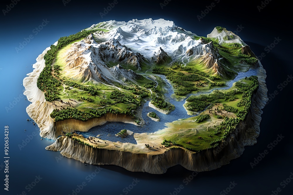 An illustrated map of Ice Age Earth, highlighting the locations of ...