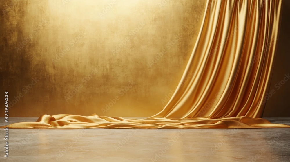 Luxurious Gold Stage Background with Elegant Shine and Smooth Texture ...