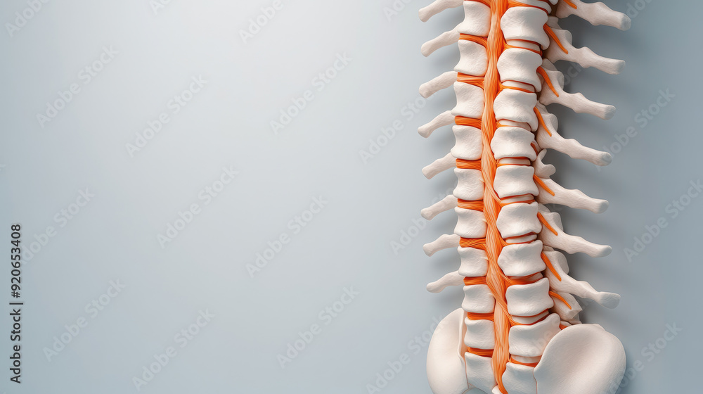 Human spine anatomy, detailed view of vertebrae and intervertebral ...