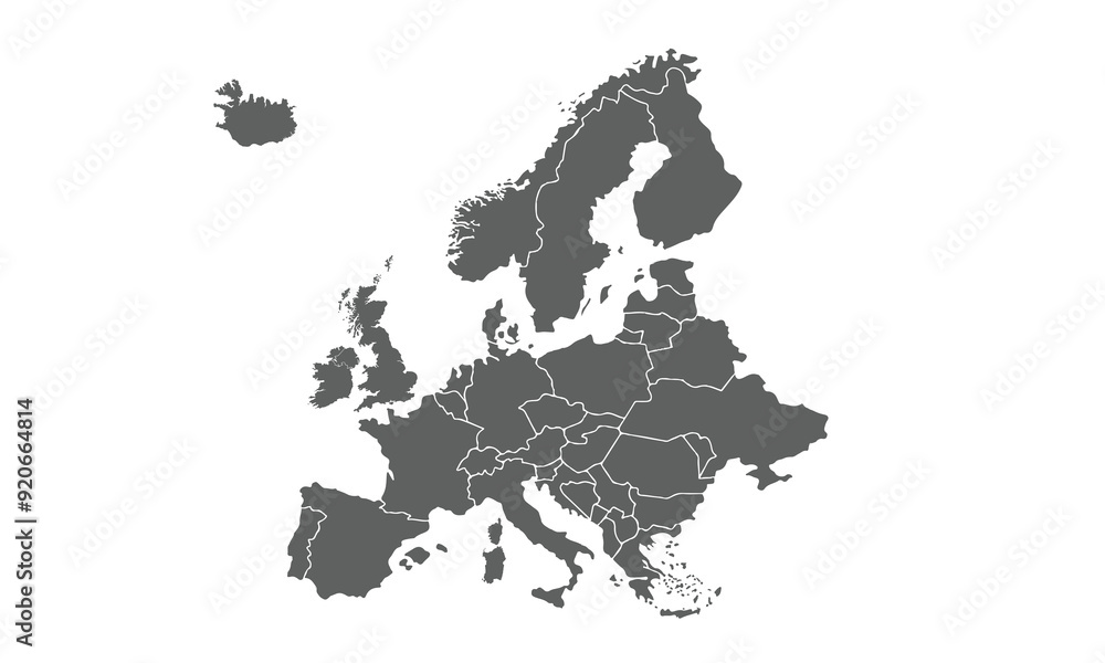 Europe map isolated on white background. for website layouts ...