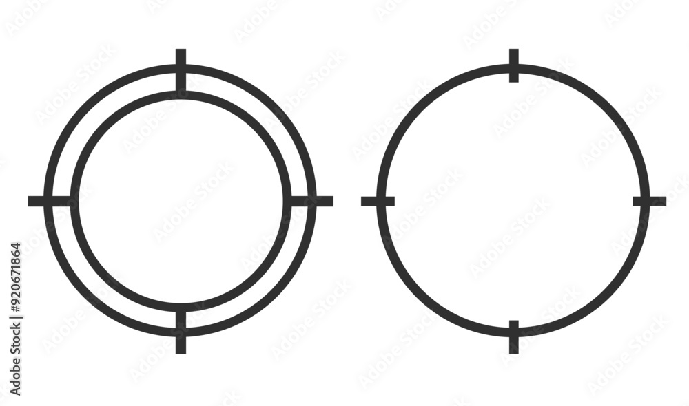 Target aim icon simple vector graphic pictogram illustration set line ...