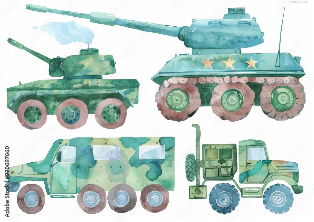 Póster An armored personnel carrier, an infantry fighting vehicle ...