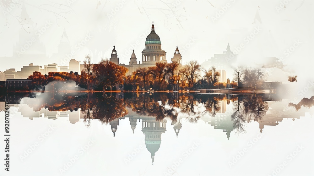 Fort Collins landscape featuring a double exposure effect with trees ...