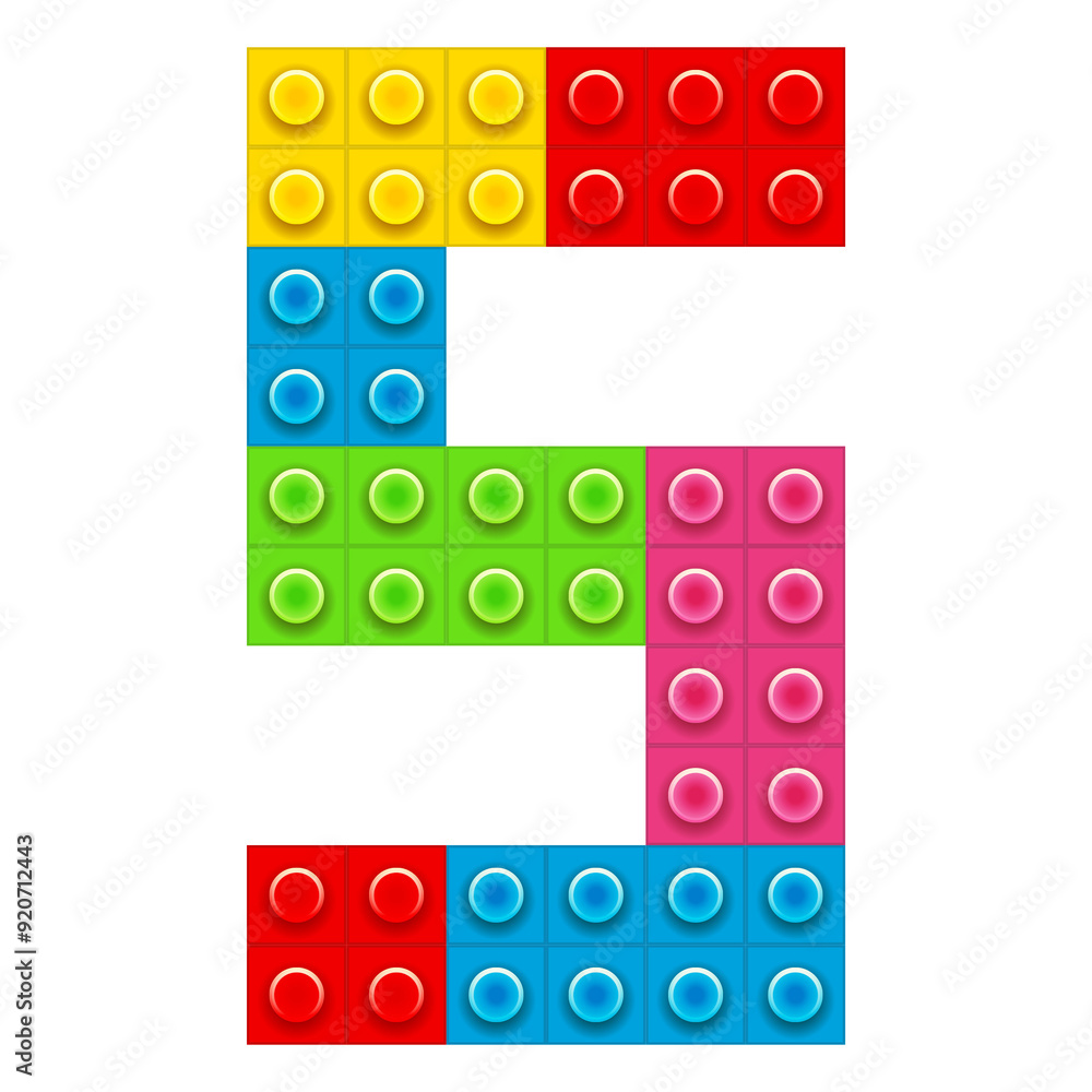 Colorful toy bricks building blocks alphabet letters from A to Z, flat ...