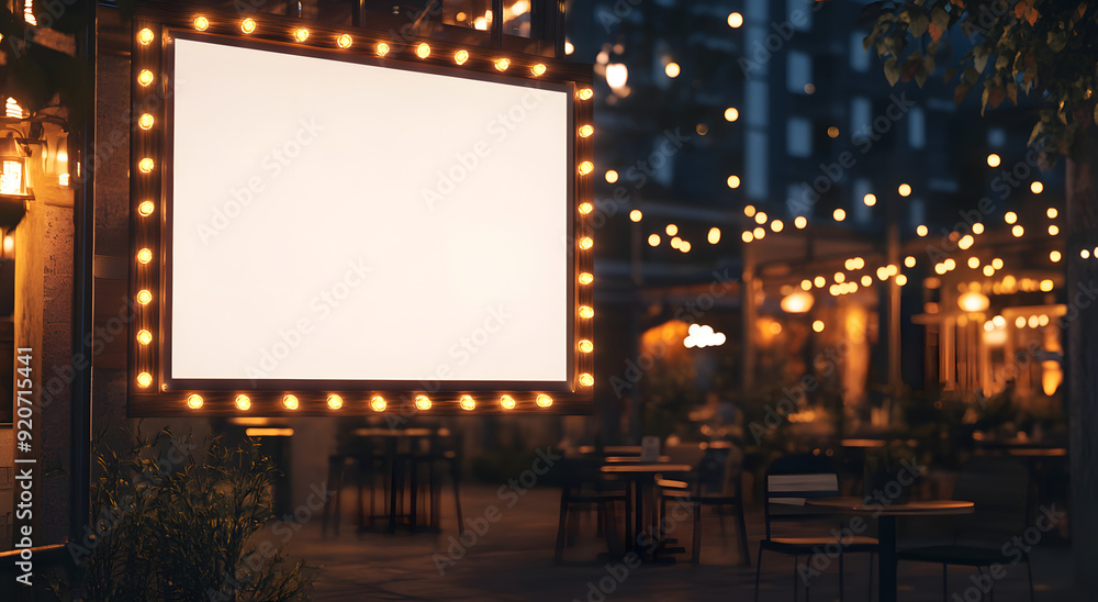 "Blank White Lighted Sign with Bulb Lights on the Edges, Perfect for ...