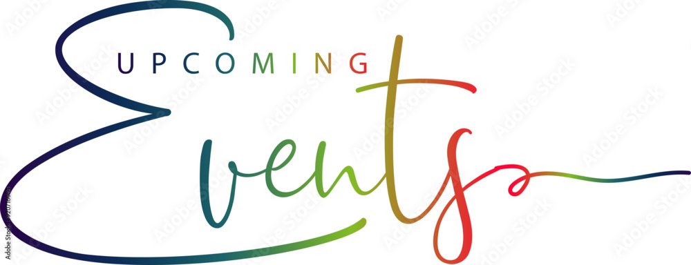 Upcoming events. Origami style speech bubble banner. Sticker design ...