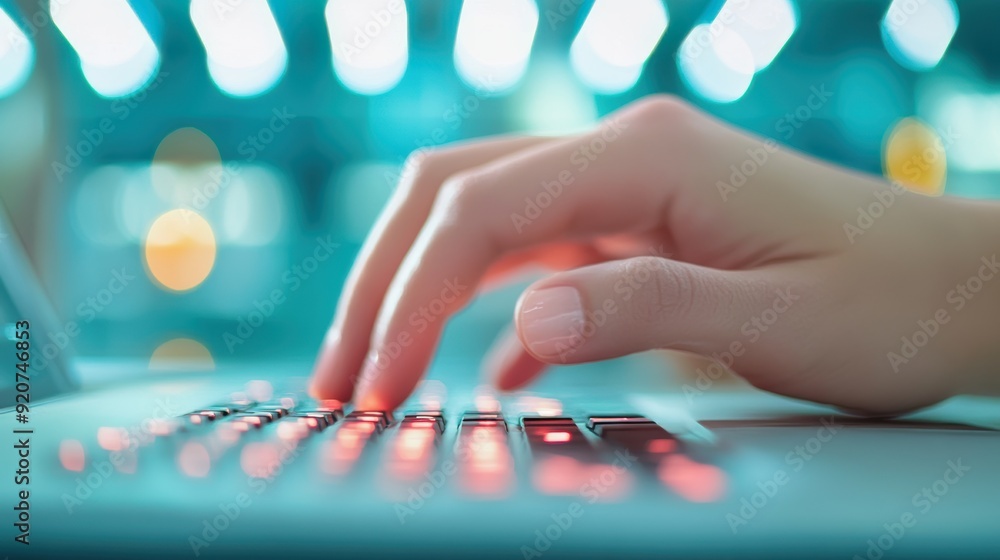 A worker using an automated data entry system to input data, showcasing ... A worker using an automated data entry system to input data, showcasing ...
