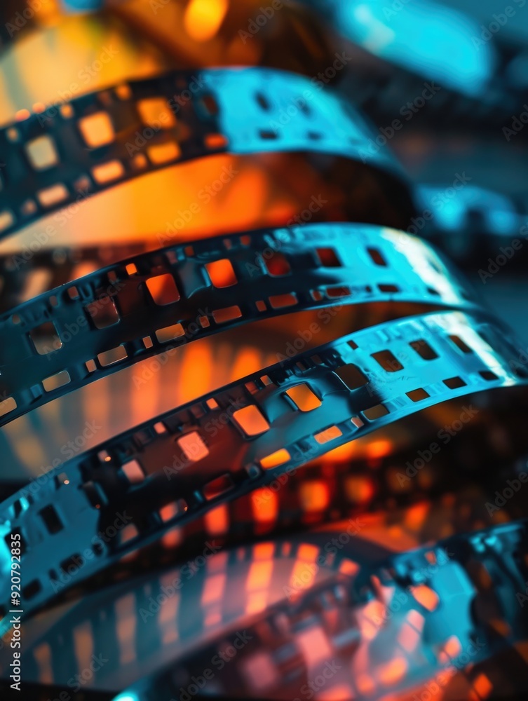 Vintage film, roll of motion picture film, classic movie reel, analogue ...