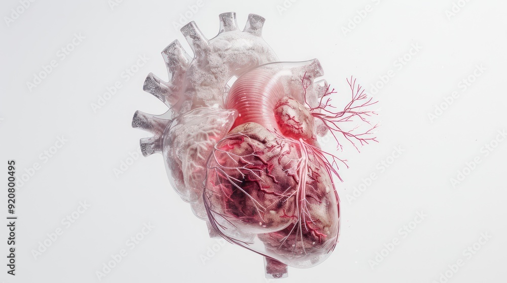 Intricate 3D Illustration of Human Heart's Electrical Conduction System ...