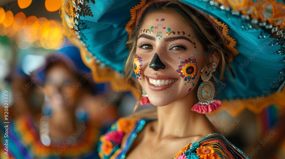 Dia de los Muerto,. catrina and catrin couple dancing and celebrating ...