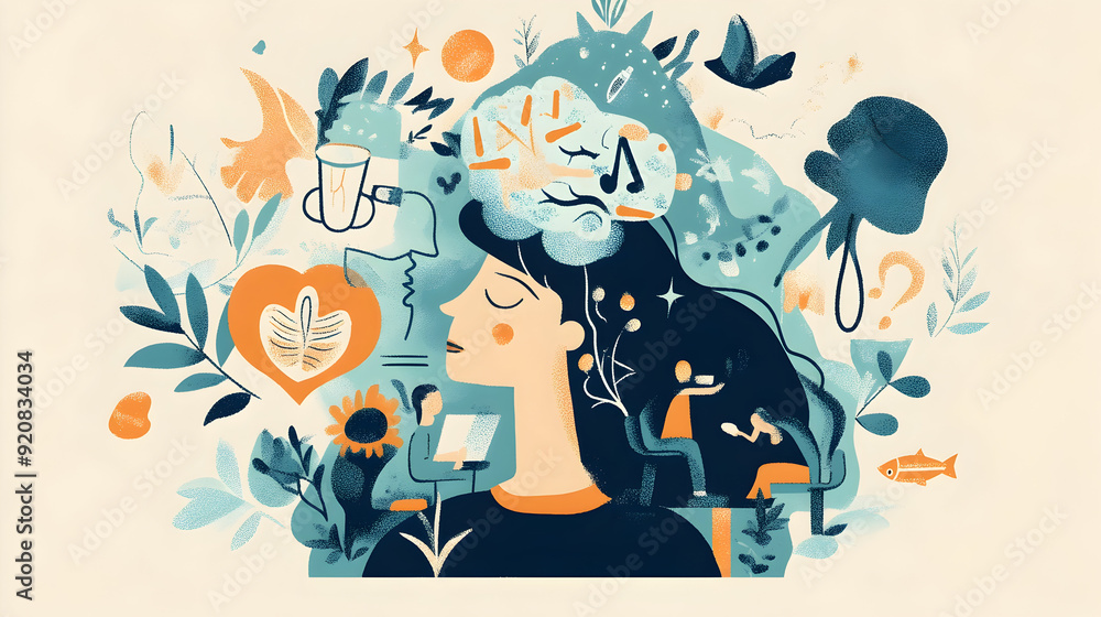 Mental Health and Wellness: An illustration highlighting mental health ...