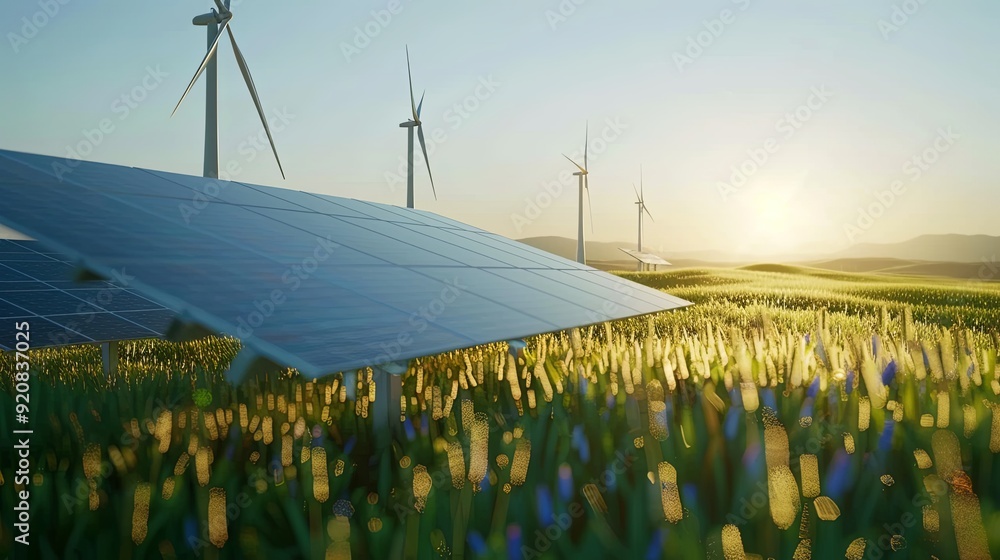 Eco-Friendly Energy Generation with Solar Panels and Wind Turbines in ...