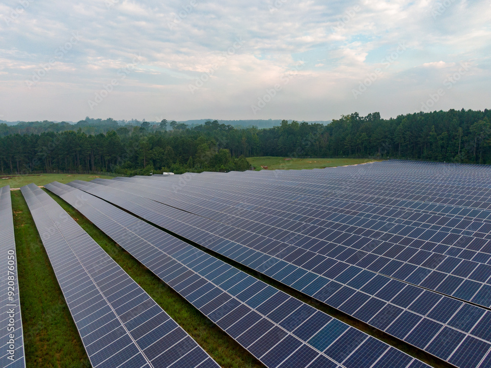 Morning Drone Images of a Large Renewable Solar Farm in Louisburg North ...