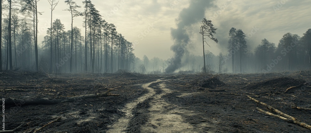 Deforestation and air pollution altering a once-thriving forest into a ...